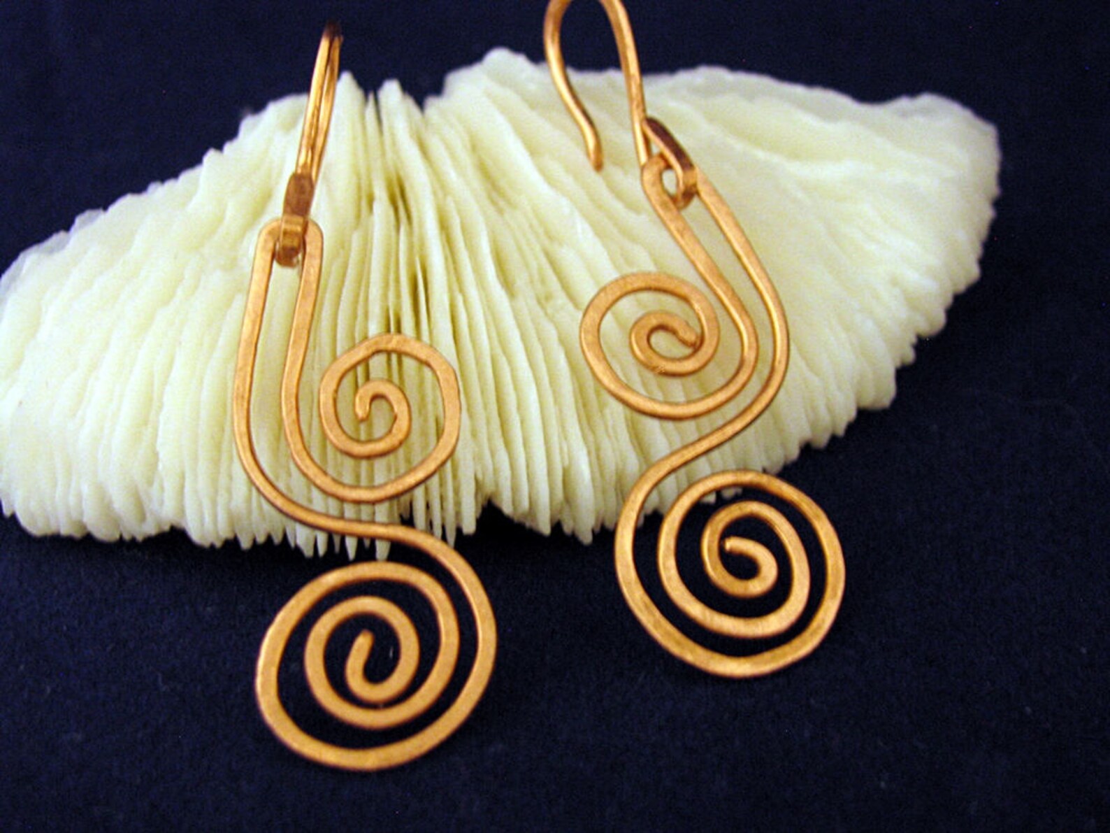 Bright Copper Wire Spiral Earringscopper Wire Swirl Earrings - Etsy