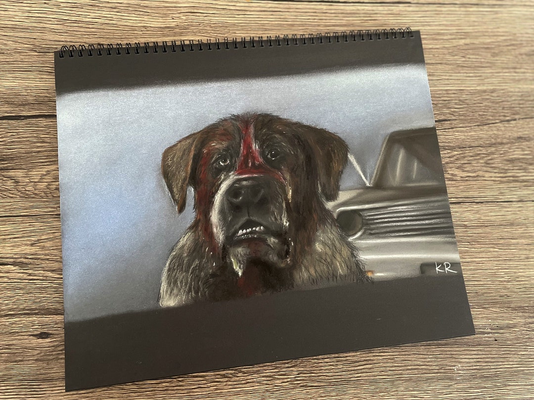 FRAMED Cujo Original Horror Classic Soft Pastel Drawing - Etsy
