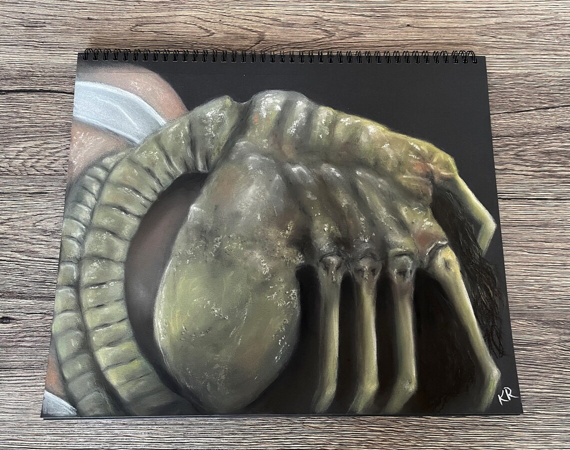 FRAMED Original Alien Face Hugger Xenomorph Sci-fi Soft Pastel - Etsy