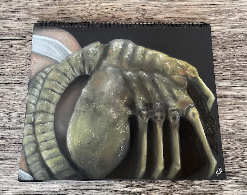 FRAMED Original Alien Face Hugger Xenomorph Sci-fi Soft Pastel - Etsy