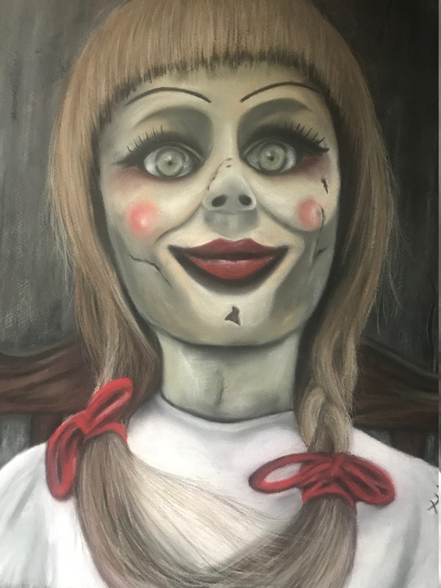 ORIGINAL 25" X 19.5" Annabelle Doll Soft Pastel Drawing - Etsy