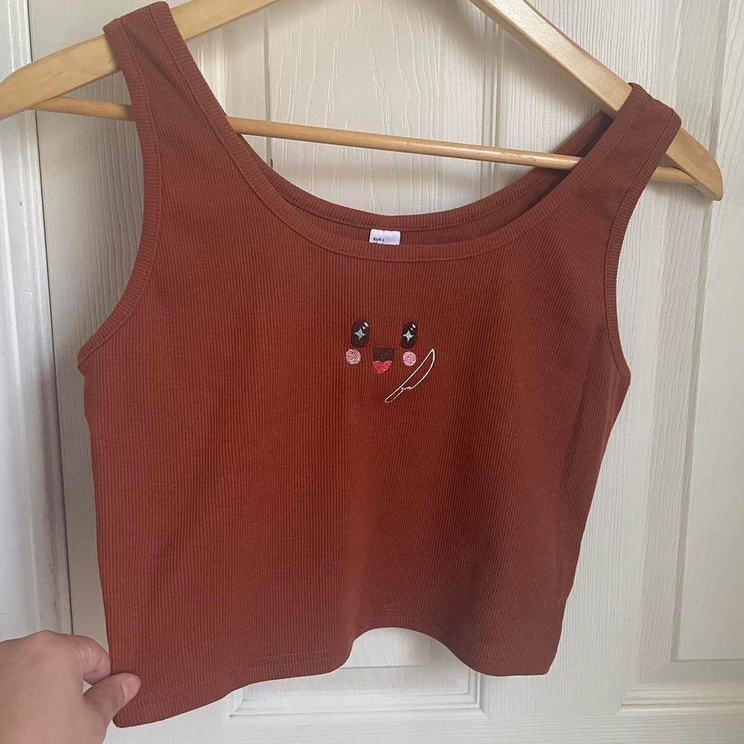 Embroidered Spooky Face Crop Top: Customizable Halloween Apparel - Etsy UK