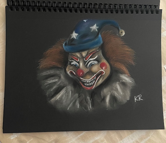 10 X 7 Poltergeist Clown Soft Pastel Drawing - Etsy