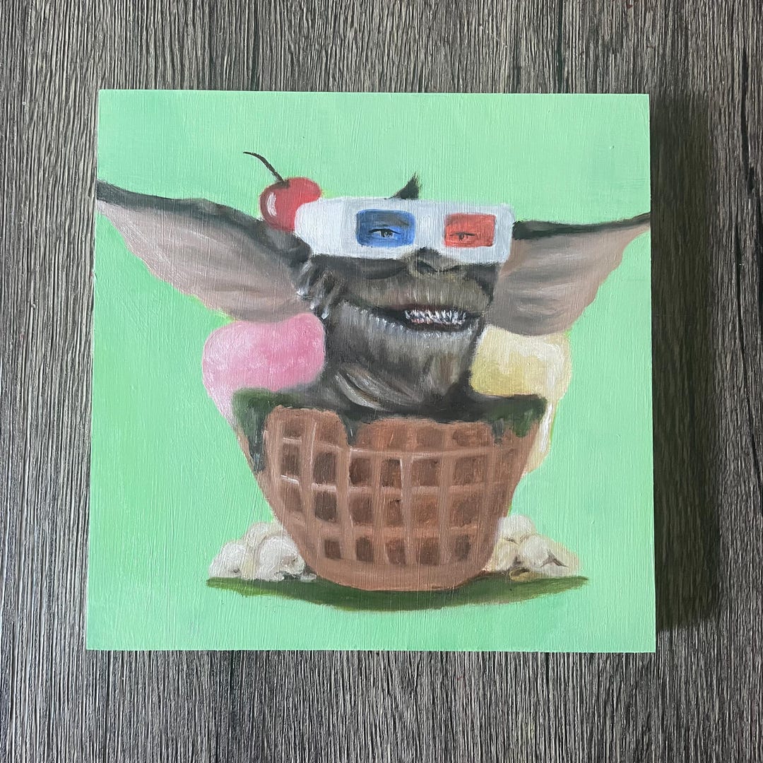 Gremlins Ice Cream Oil Painting: Pop Art Horror Movie Decor - Etsy