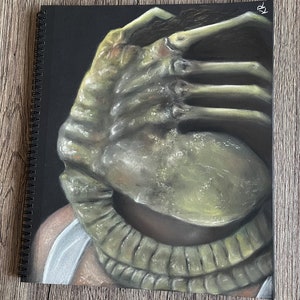 FRAMED Original Alien Face Hugger Xenomorph Sci-fi Soft Pastel Drawing ...