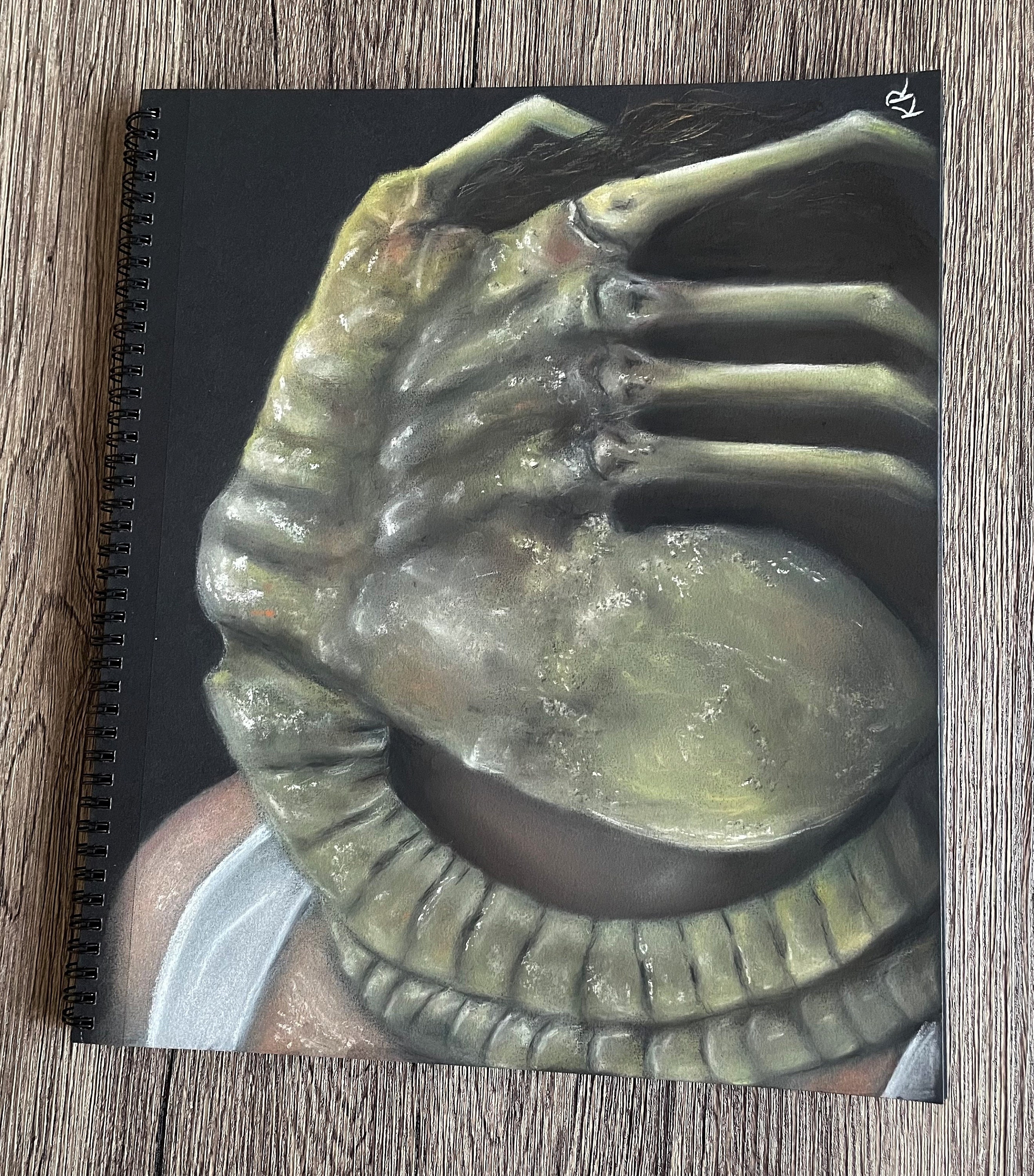 FRAMED Original Alien Face Hugger Xenomorph Sci-fi Soft Pastel - Etsy