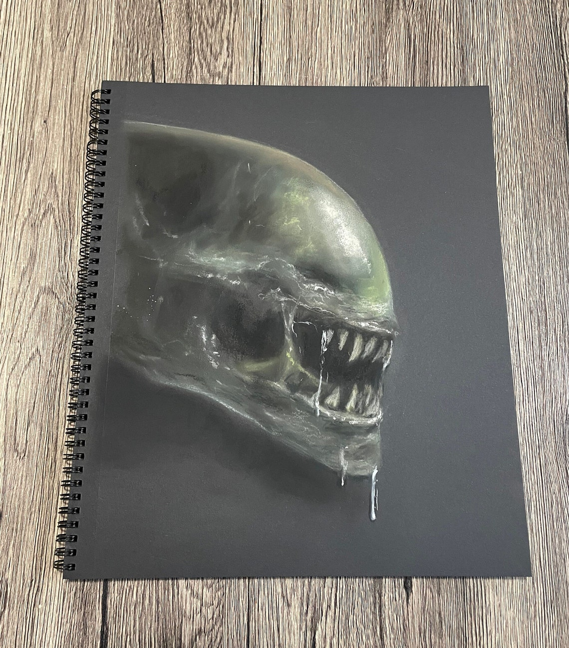 Original Xenomorph Alien Soft Pastel Drawing 11 Inches by 14 Inches - Etsy