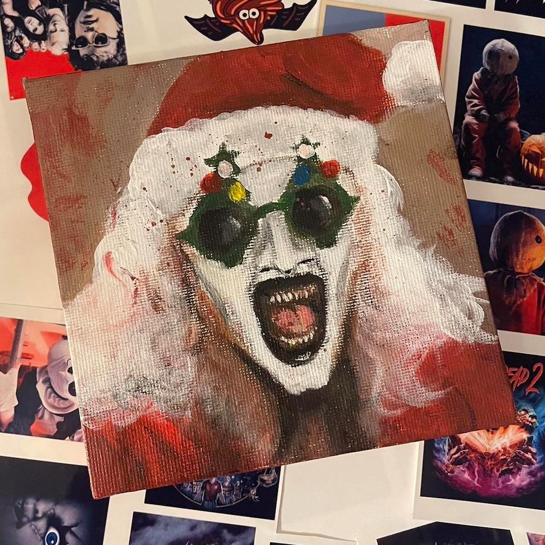 5 Inch by 5 Inch Art the Clown Terrifier 3 Santa Claus Horror Acrylic ...