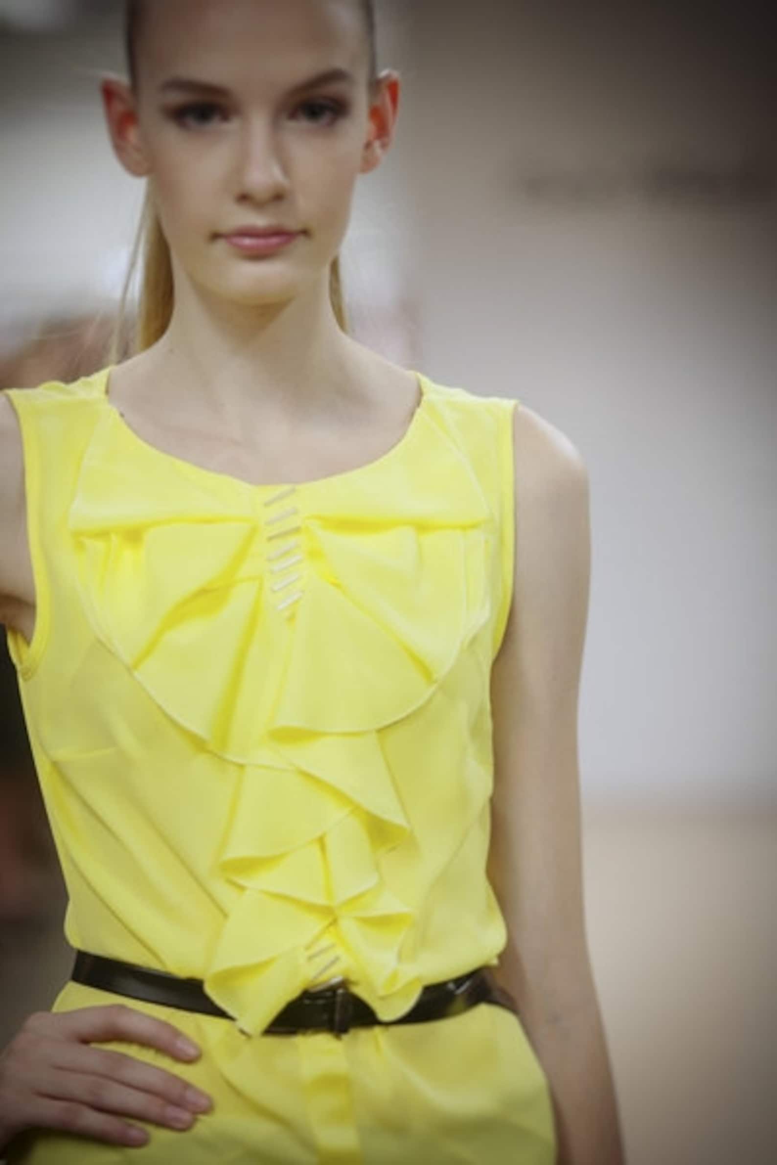 Yellow Chiffon Top, With Flounces - Etsy