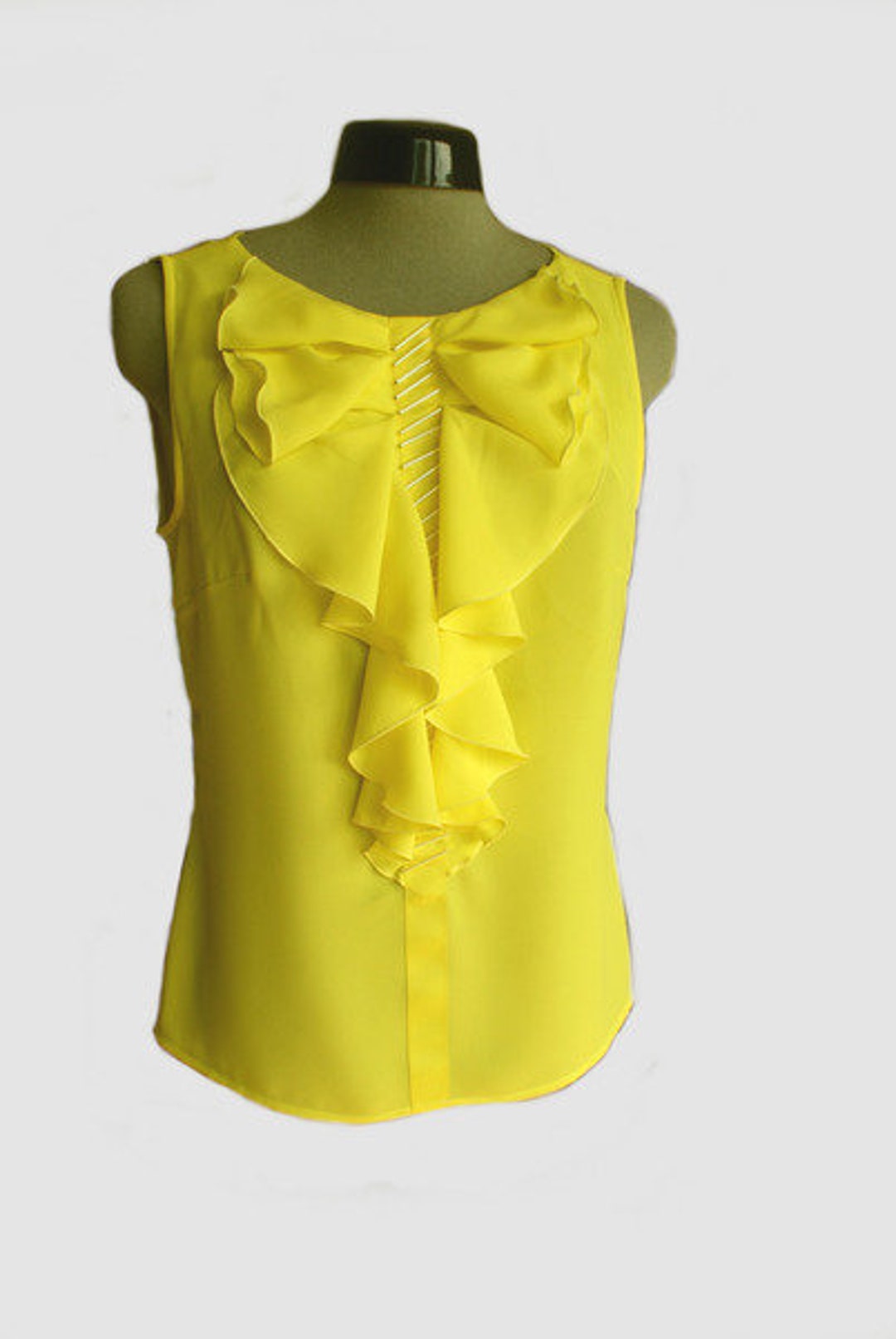 Yellow Chiffon Top, With Flounces - Etsy