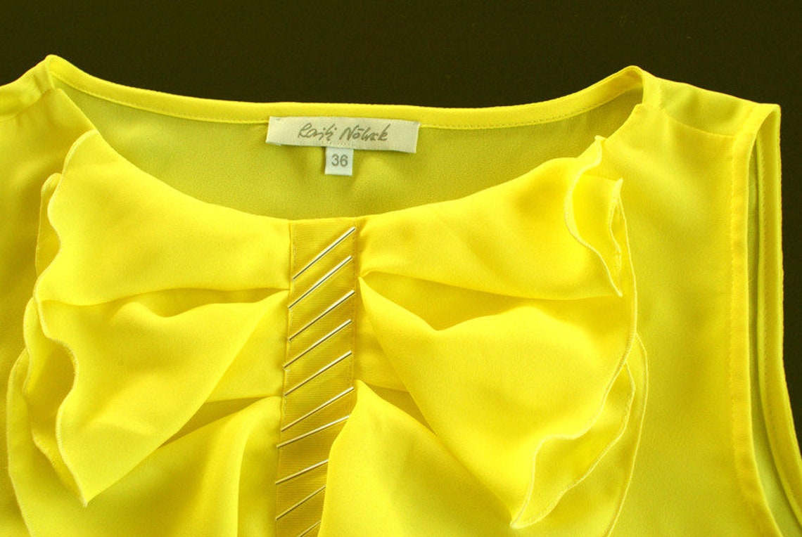 Yellow Chiffon Top, With Flounces - Etsy