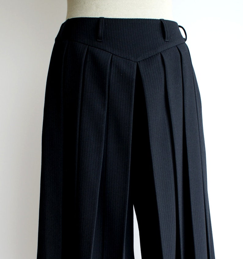 Pleated Black Culottes - Etsy