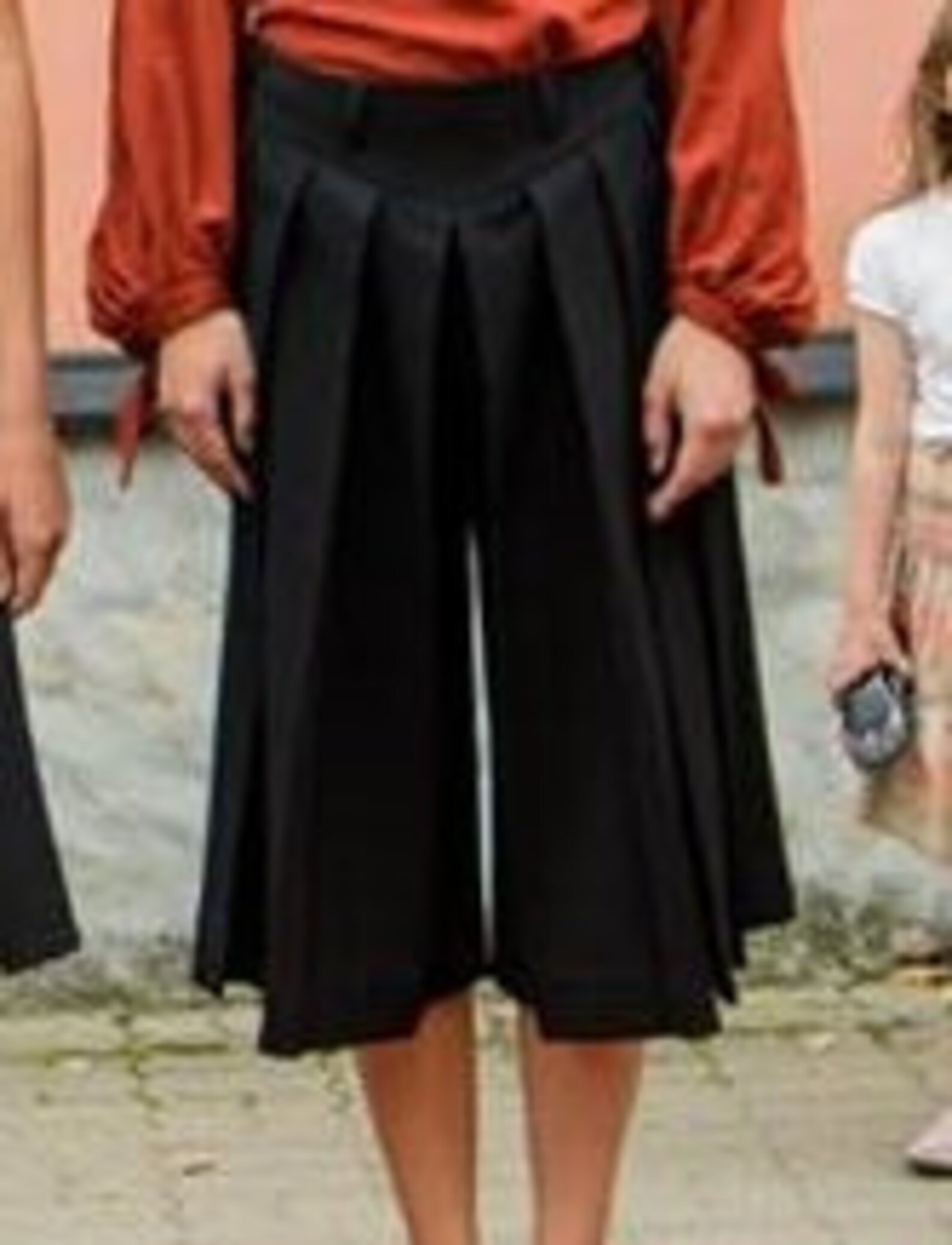 Pleated Black Culottes - Etsy