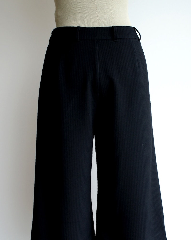 Pleated Black Culottes - Etsy