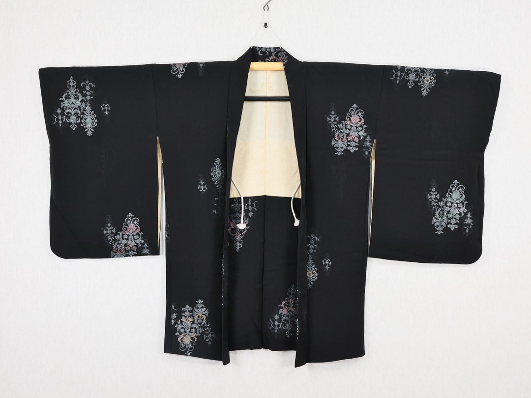 Kimono Haori, Black Haori, Japanese Haori, Kimono Jacket, Vintage Haori ...