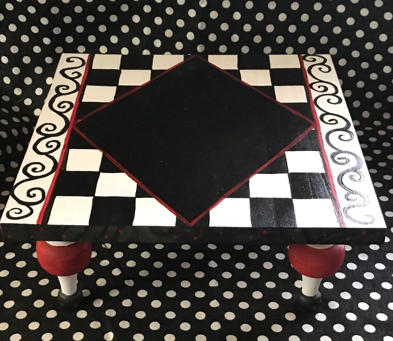 Tier Tables Set Black White & Red - Etsy