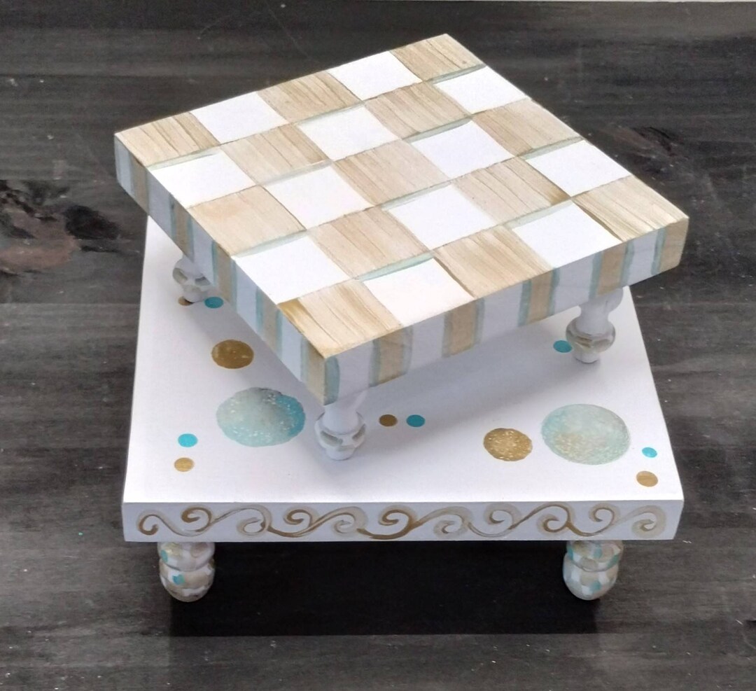 Gold and Teal Riser Table Set 6&8 - Etsy