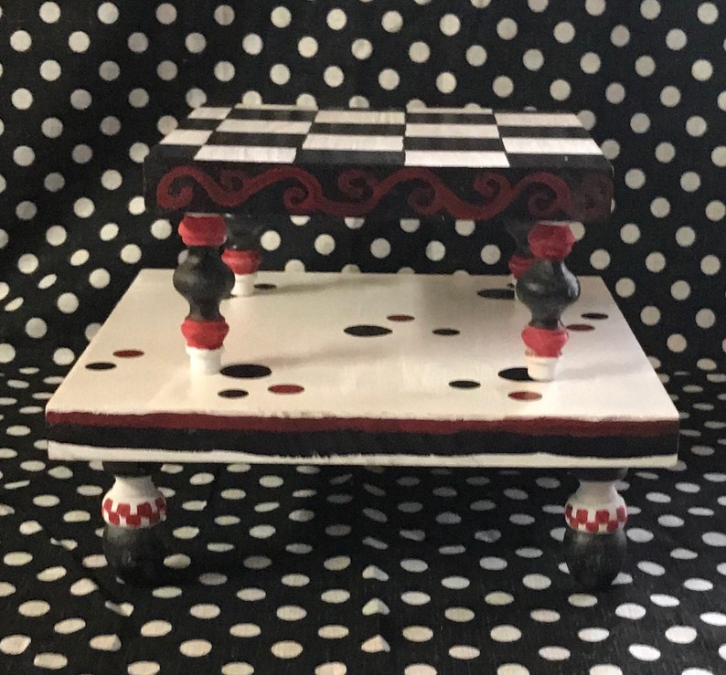 Tier Tables Set Black White & Red - Etsy
