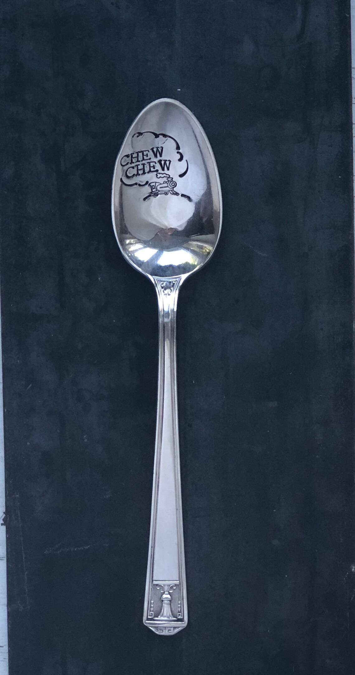 Chew Chew Spoon Train Railroad Choo Choo Handstamped - Etsy