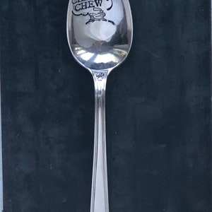 Chew Chew Spoon, Train, Railroad, Choo Choo, Handstamped Vintage Spoon ...