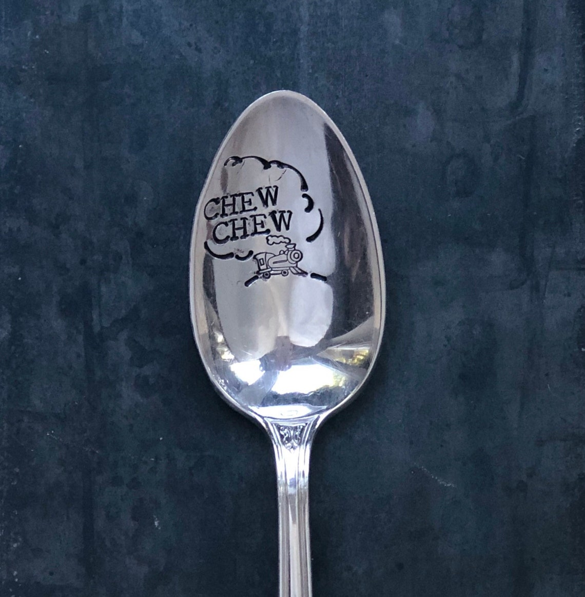 Chew Chew Spoon Train Railroad Choo Choo Handstamped | Etsy