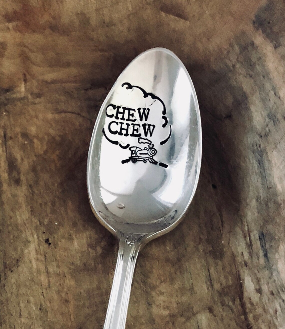 Chew Chew Spoon Train Railroad Choo Choo Handstamped - Etsy
