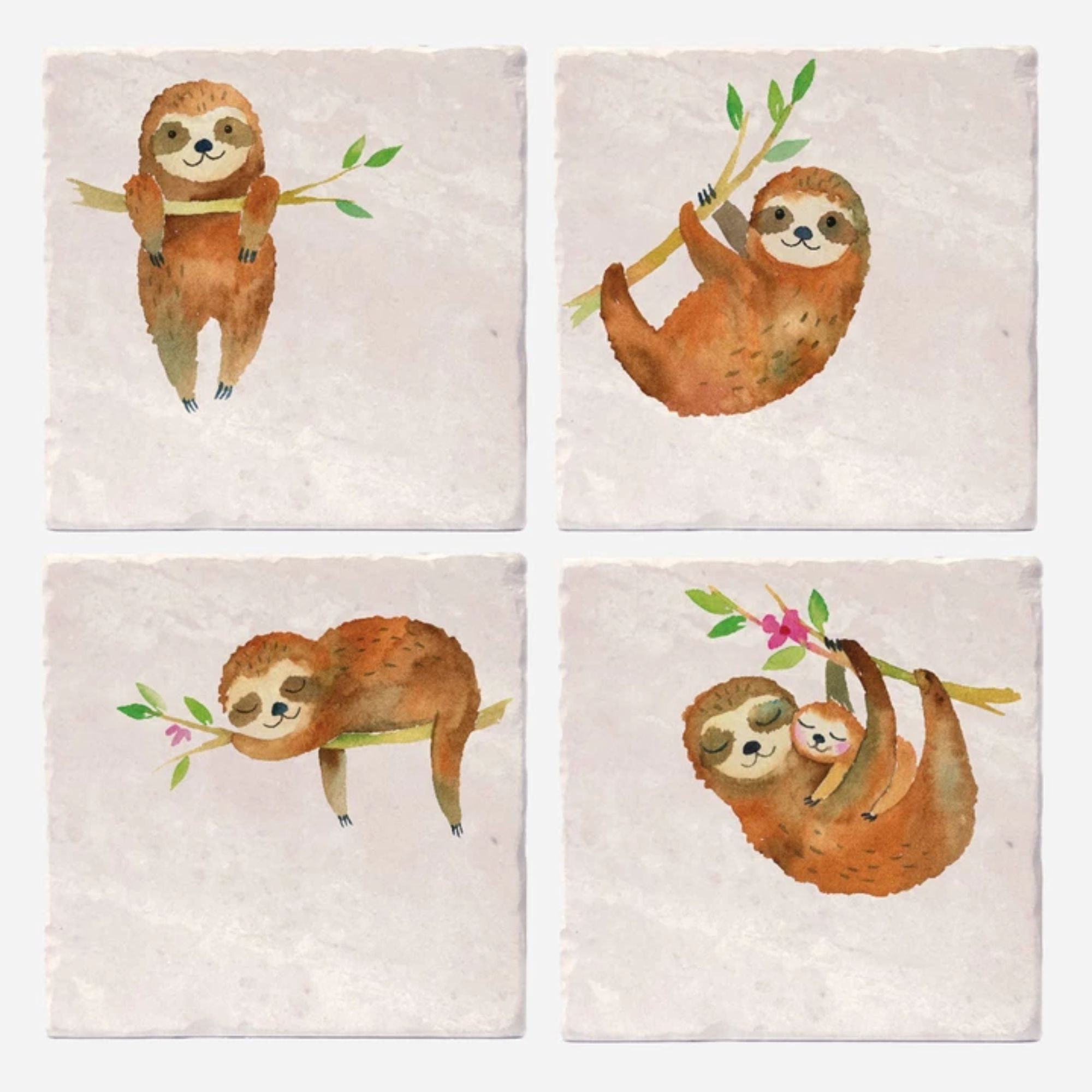 Sloths Drink Coasters / Absorbent Ceramic Coasters - Etsy UK