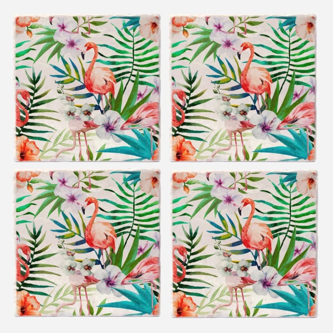 Tropical Drink Coasters / Absorbent Ceramic Coasters - Etsy