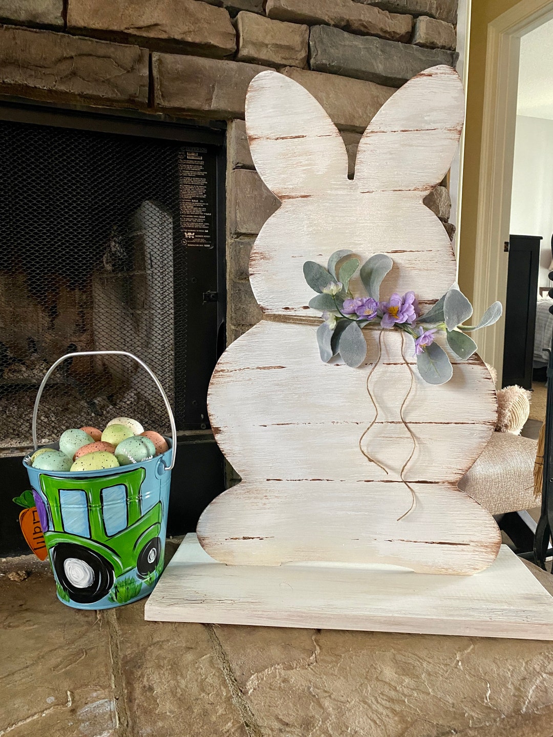 Easter Bunny Decor, Wooden Easter Decor, Farmhouse Decor, Bunny Decor ...