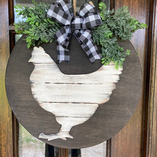 Chicken Door Hanger Welcome Door Hanger Chicken Lover Gift - Etsy