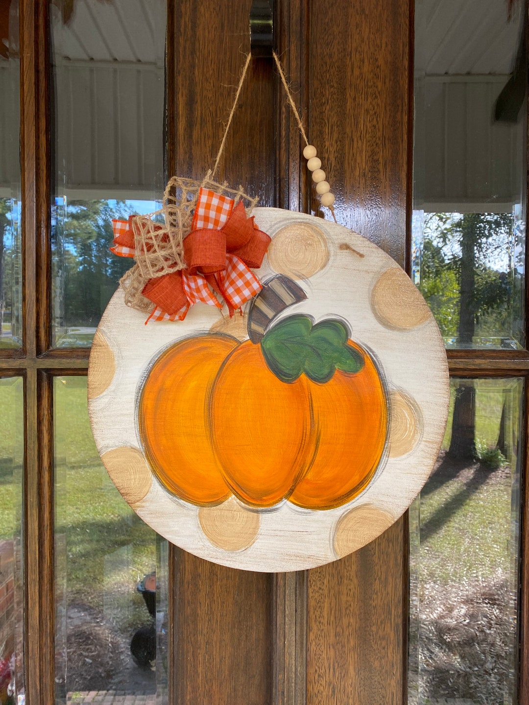 Pumpkin Door Hanger, Fall Door Hanger, Welcome Sign, Pumpkin Sign ...