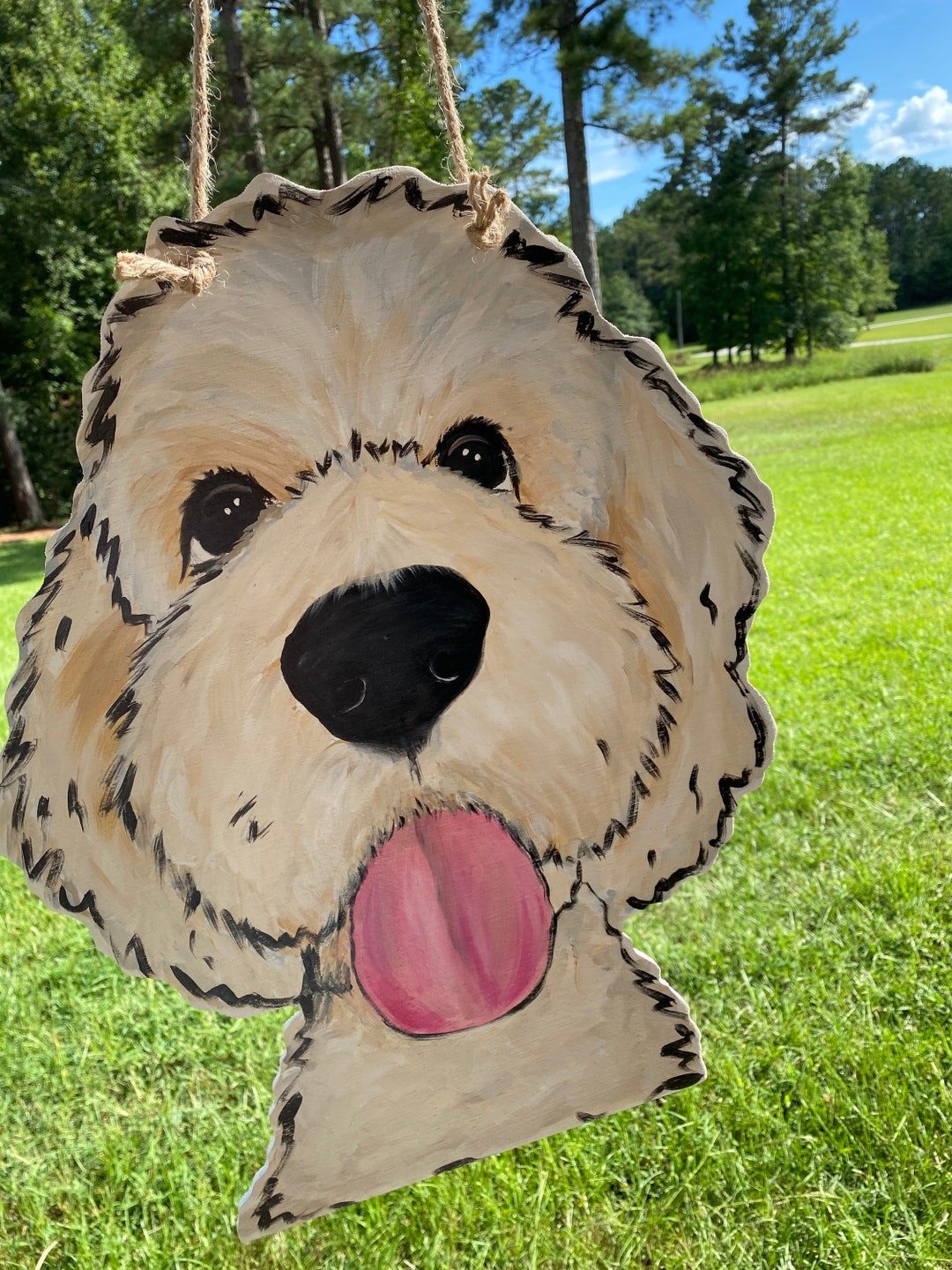 Doodle Door Hanger, Golden Doodle, Dog Door Hanger, Front Porch Decor ...