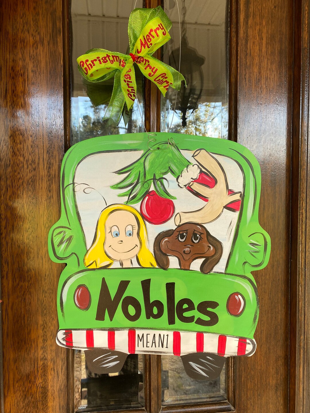 Grinch, Grinch Door Hanger, Grinch Decor, Grinch Sign, Christmas Door ...