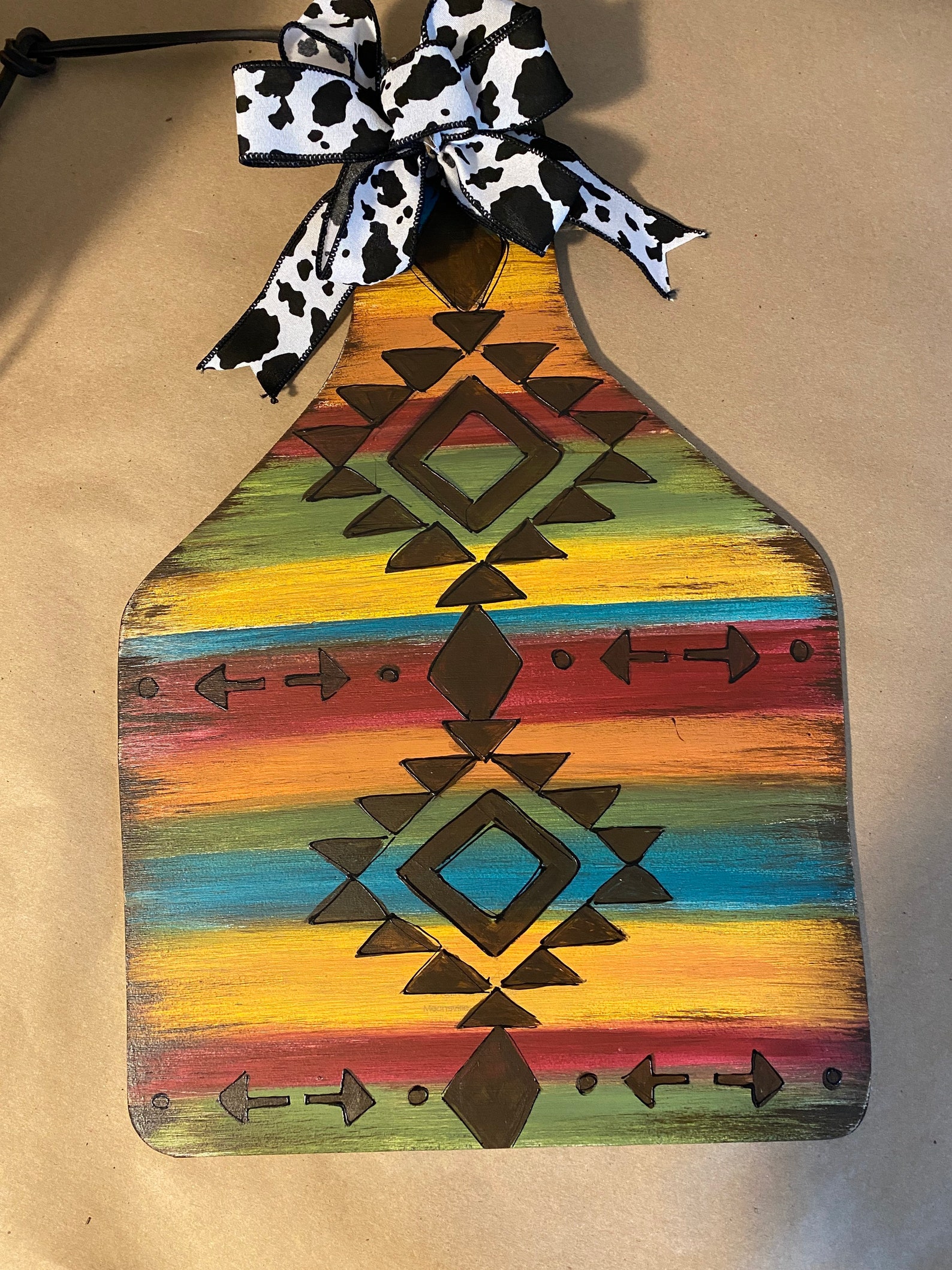 Farmhouse Cow Tag Aztec Farmhouse Boho Design Aztec Decor - Etsy