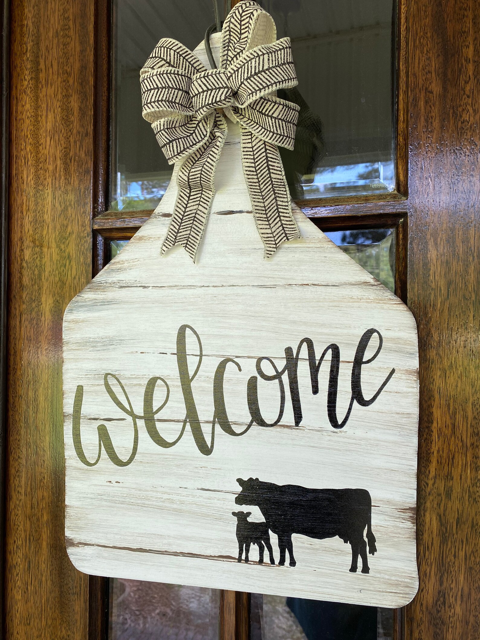 Cow Tag Door Hanger Door Hanger Cow Tag Country Design - Etsy