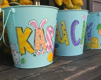 Metal Easter Bucket | Etsy