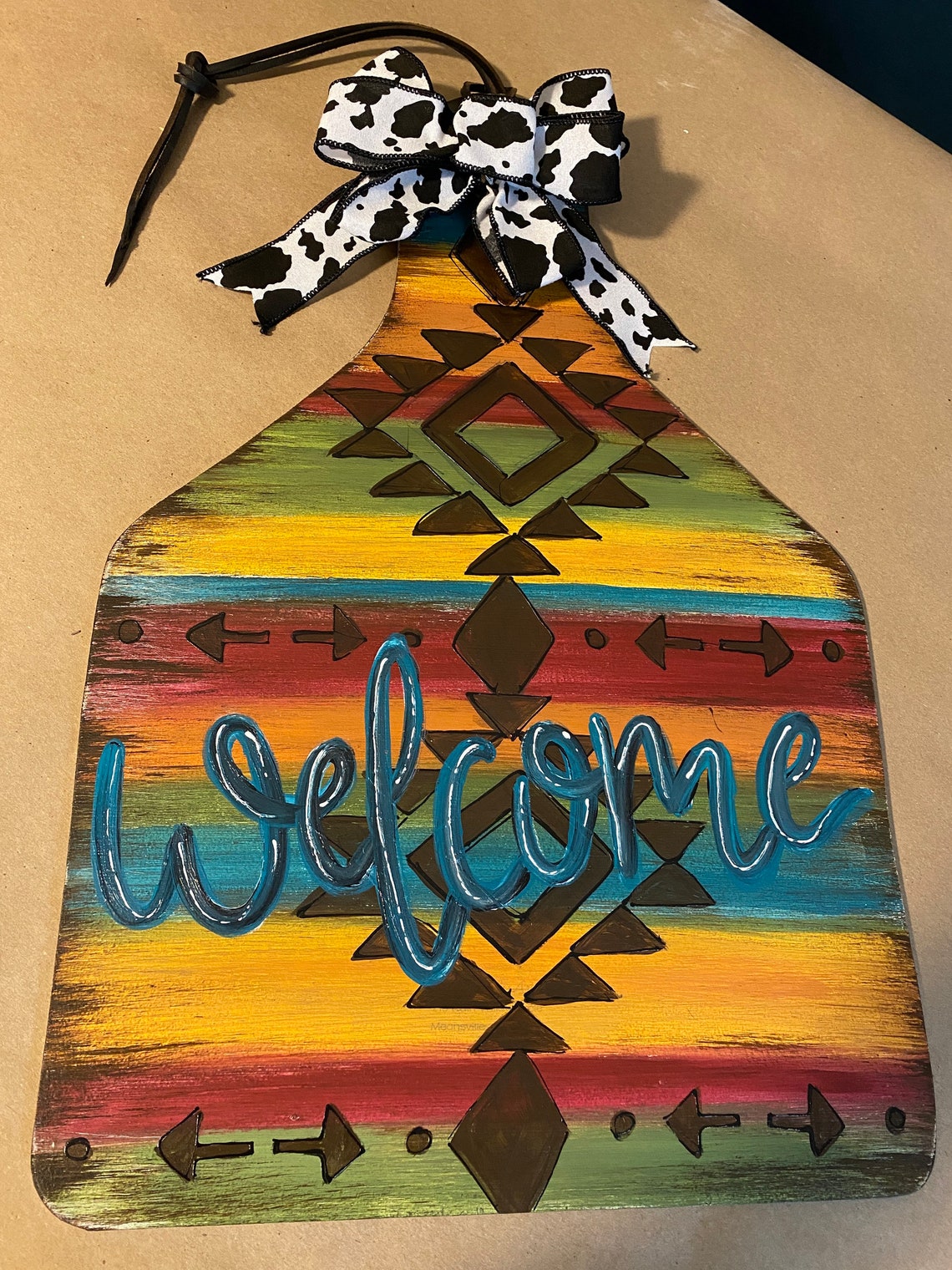 Farmhouse Cow Tag Aztec Farmhouse Boho Design Aztec Decor - Etsy