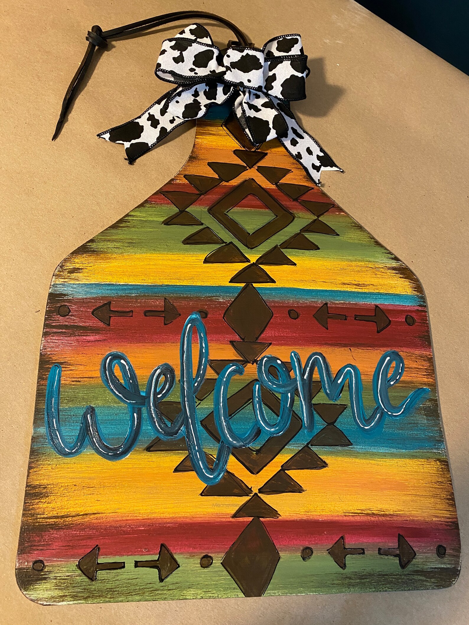 Farmhouse Cow Tag Aztec Farmhouse Boho Design Aztec Decor - Etsy