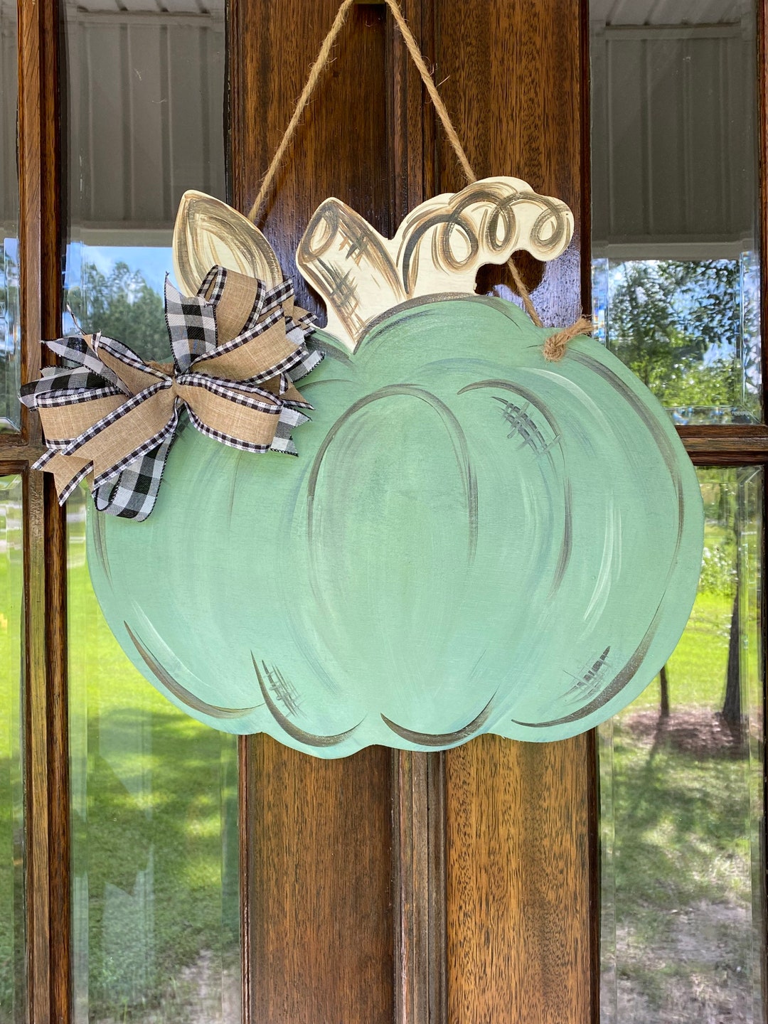 Pumpkin Door Hanger, Farmhouse Pumpkin, Fall Decor, Pumpkin Time, Fall ...