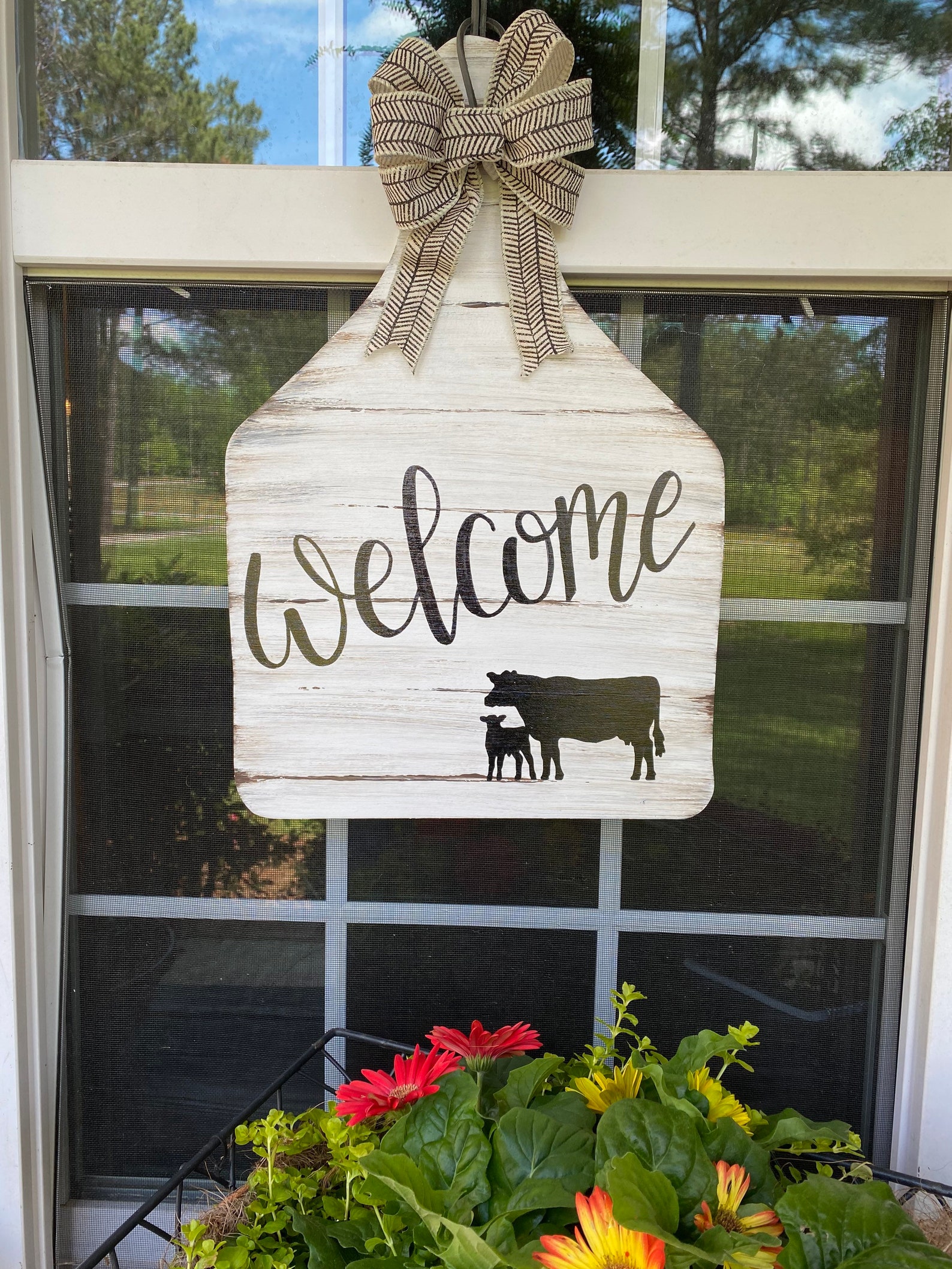Cow Tag Door Hanger Door Hanger Cow Tag Country Design - Etsy