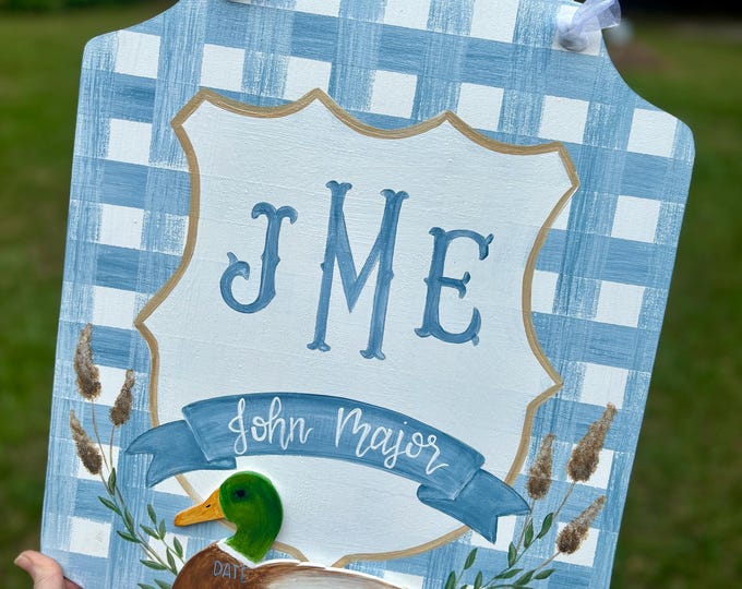 Mallard Duck Baby Sign, Baby Boy Announcement, Hospital Door, Blue Baby ...