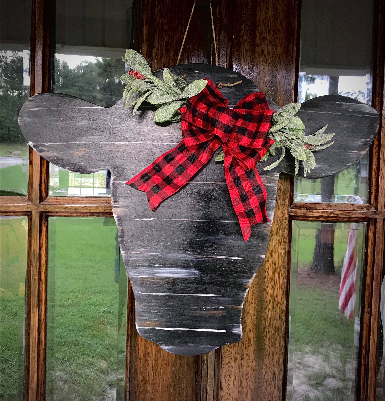 Farmhouse Cow Head, Door Hanger, Farmhouse, Rustic, Cows, Home Decor ...