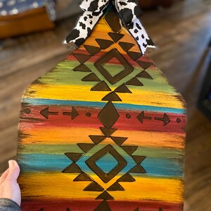 Farmhouse Cow Tag, Aztec, Farmhouse, Boho Design, Aztec Decor, Bohemian ...