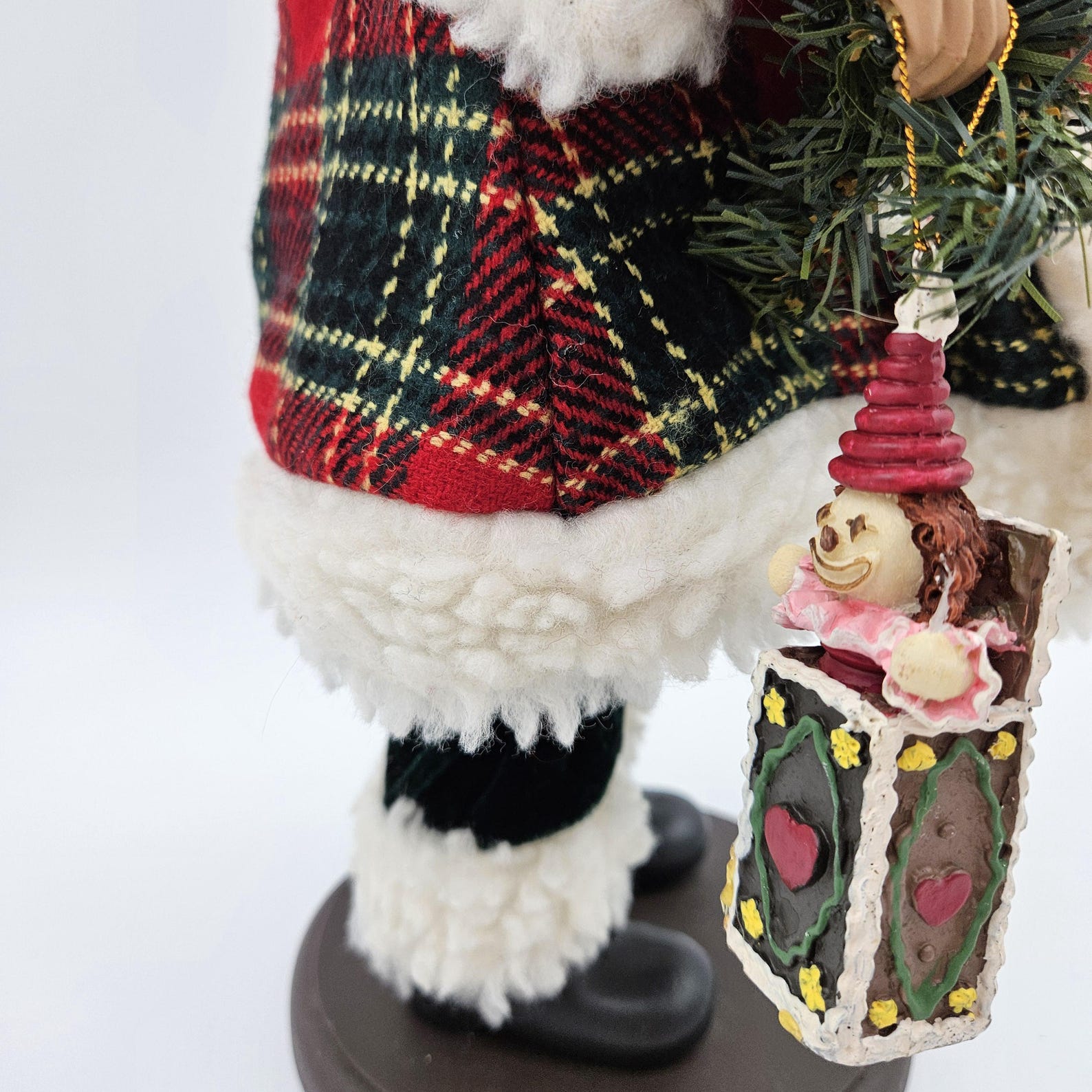 Vintage Holiday Santa Claus in Plaid Coat 16 Inches Tall - Etsy