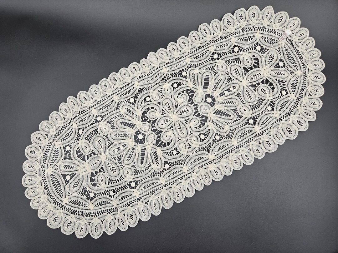 Battenburg Lace 27 Inch Table Runner Handmade in Belgium in Original ...