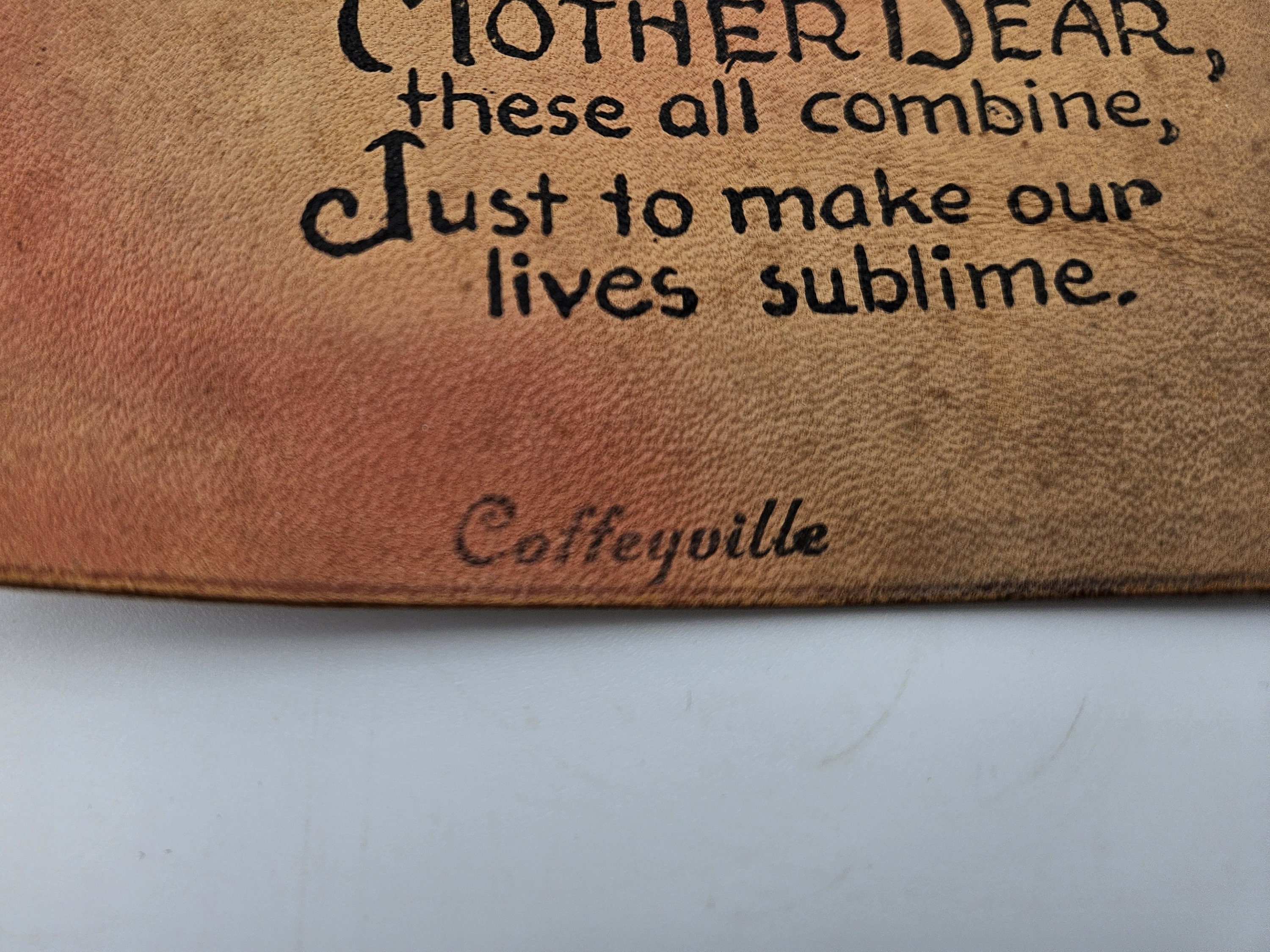 Mother Poem on Leather Souvenir From Coffeyville, Kansas - Etsy