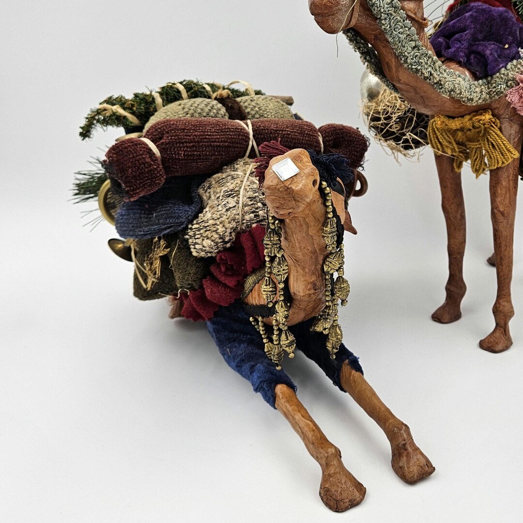 Large Christmas Camel Leather Wrapped With Intricate Pack - Seated ...