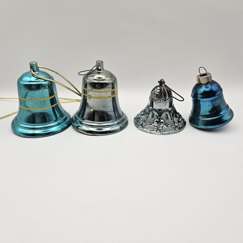 A Group of Four 1960s Bell Ornaments Plastic Bradford Bells and a Small ...
