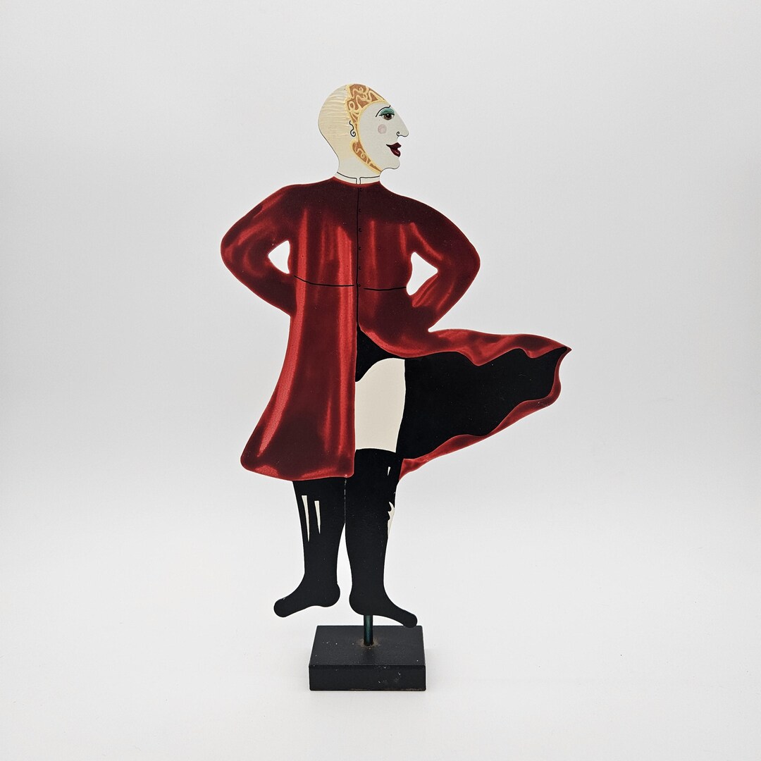 Judie Bomberger Cirque Du Soleil Metal Figure man in Red Coat Dated ...