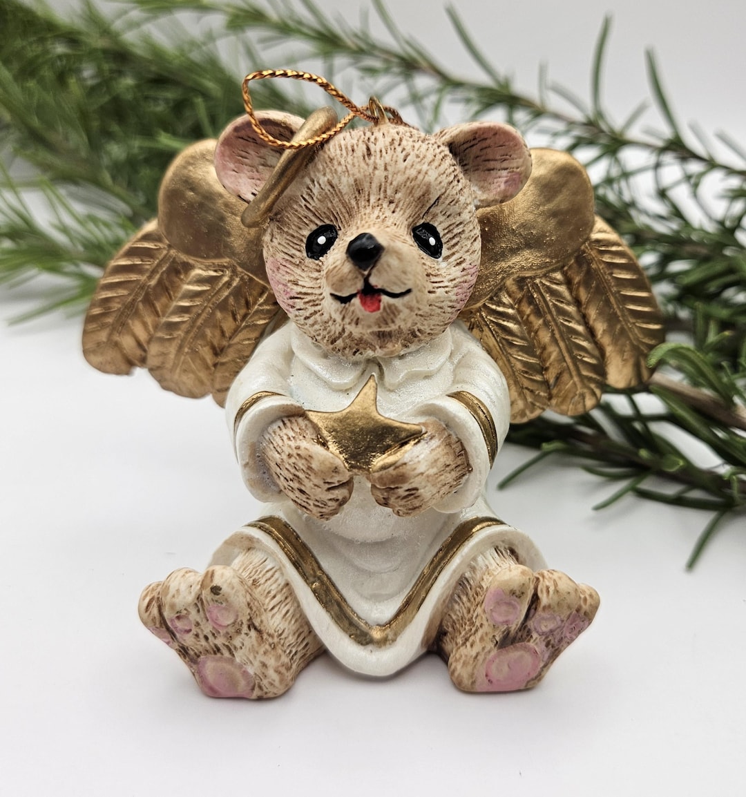 Angel Bear With Gold Wings Christmas Ornament From Claire's 1996 ...